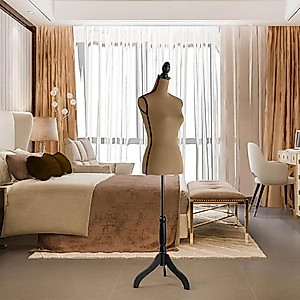 HOMBOUR Dress Form Mannequin Torso, Female Sewing Manikin Body, Pinnable Dressmaker Form with Wooden Tripod Base Stand for Display, Clothing Design, Dark Brown