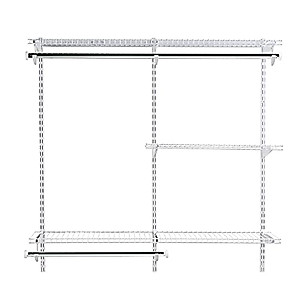 Rubbermaid Configurations 4-8 Feet Expandable Hanging and Shelf Space Custom DIY Closet Organizer Kit, White (2 Pack)