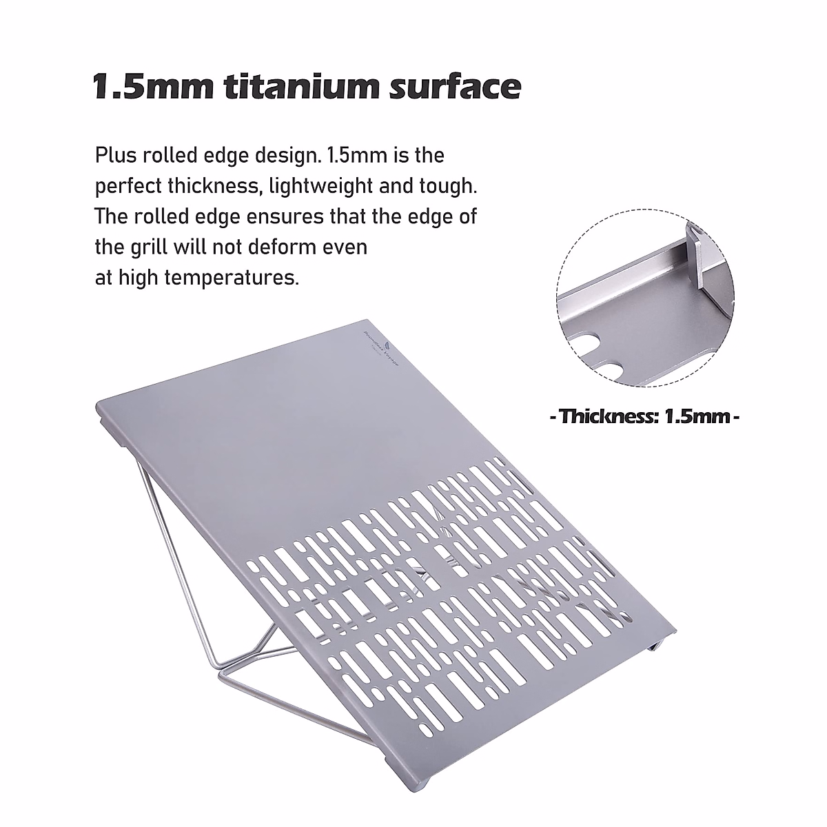 Boundless Voyage Titanium Folding Campfire Grill Portable Outdoor Camping Barbecue Grill Grate with Legs