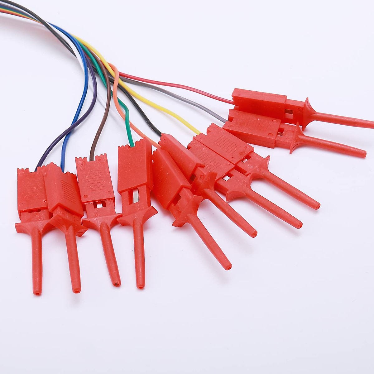 A Set 10 pcs Red Logic Analyser Useful High Efficiency Clip Ideal Test Hook
