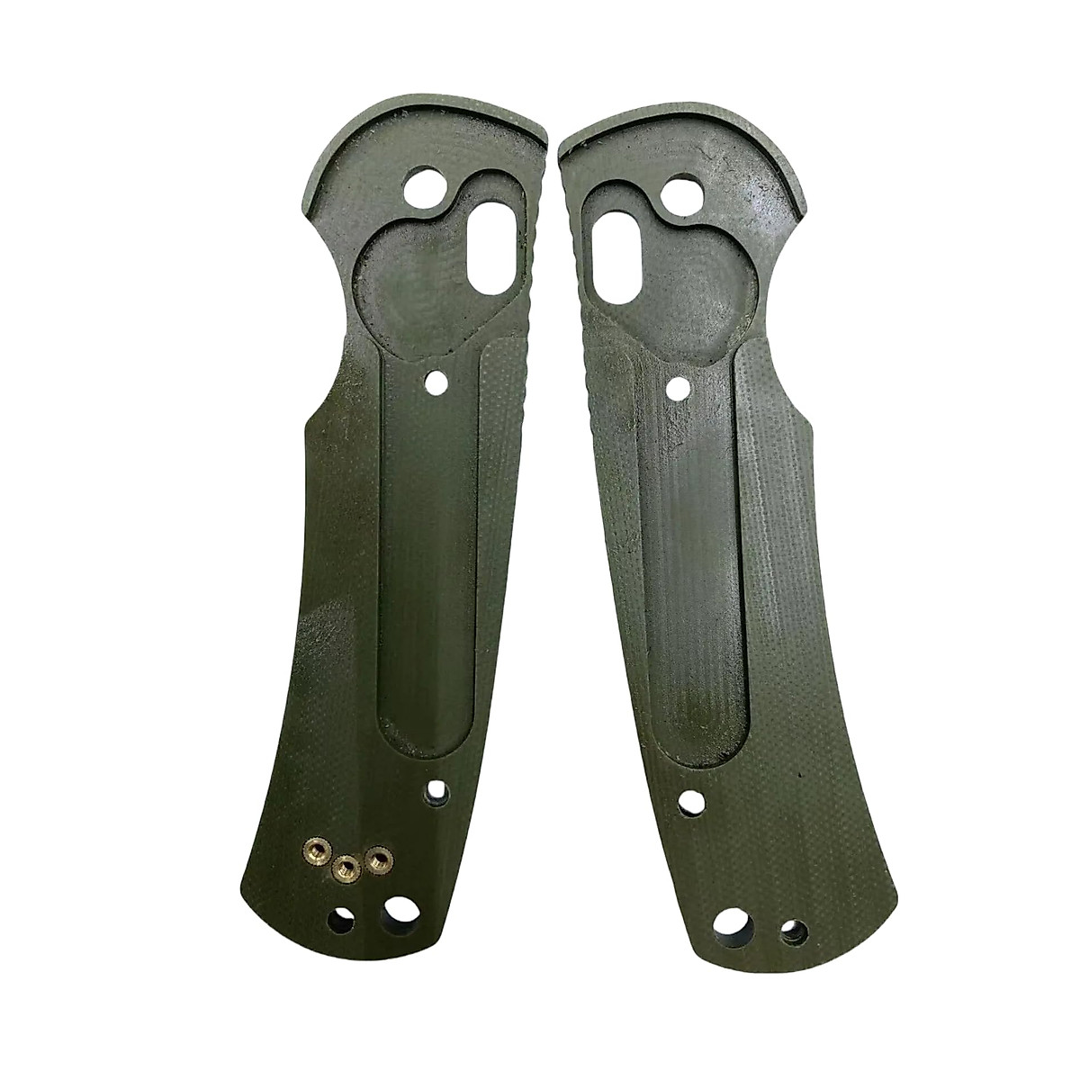 Aibote 1 Pair G10 Knife Handle Scales Glass Fiber Handles Patch DIY Tool fit for Benchmade Griptilian 551 550(Screws Included) (Green)