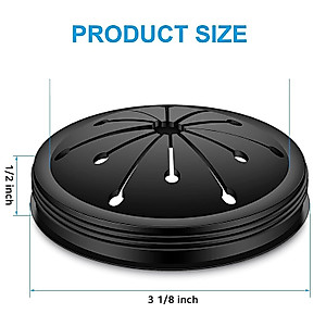 Cosmiro 1Pc Removable Quiet Environmentally Friendly Rubber Garbage Disposal Splash Guard Baffle for Kitchen Sink - Replacement Part for Moen/Insinkerator/GE - 3 1/8 - Black
