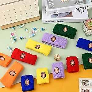 6 Sets Kids Football Wristbands Sweatbands Kit 6 Pairs Athletic Football Wrist Sweatbands,Wrist Sweatband Wicking Wrist Sweatband Terry Cloth Wristband for Party Accessories