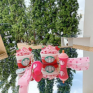 Airpods pro Case,3D Cute Funny Cool Kawaii Fashion Ice Cream Cup Airpods pro Case,Soft Silicone Skin Cover Shock-Absorbing Protective Case with Keychain for Airpods pro Charging Case