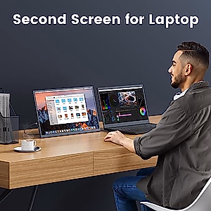 Lasitu Portable Monitor 18.5 Inch 100Hz 100% sRGB FHD 1080P Travel Monitor IPS HDR USB C Portable Screen HDMI Gaming Monitor External Monitor for Laptop PC Phone Xbox PS4-5 Switch with Kickstand