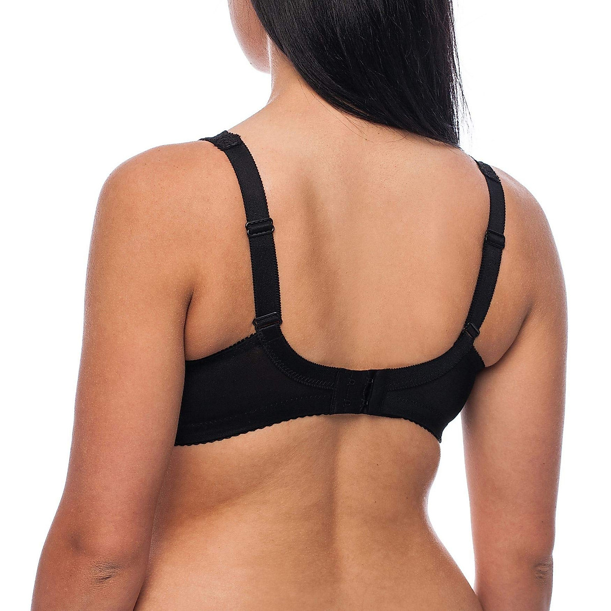 frugue Women's Wirefree Wireless Plus Size Lace Minimizer Bra Black US 40 C