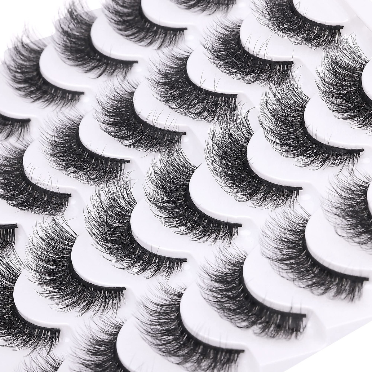 Cat Eye Lashes Natural Look Fluffy False Eyelashes Mink 6D Wispy Eye Lashes Pack Short Fake Lashes for Women by HeyAlice,14 Pairs