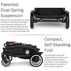 Austlen Entourage 2.0 Sit and Stand Stroller in Navy (Also Available in Black)