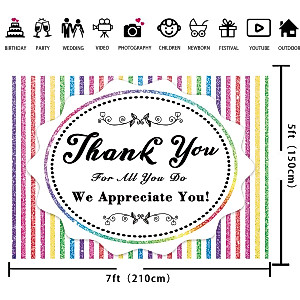 Thank You for All You Do Backdrop 7x5FT We Appreciate You Banner Decoration Congratulations Graduates Photography Background Thanks for Teacher Doctor Nurses Staff Retirement Party Supplies
