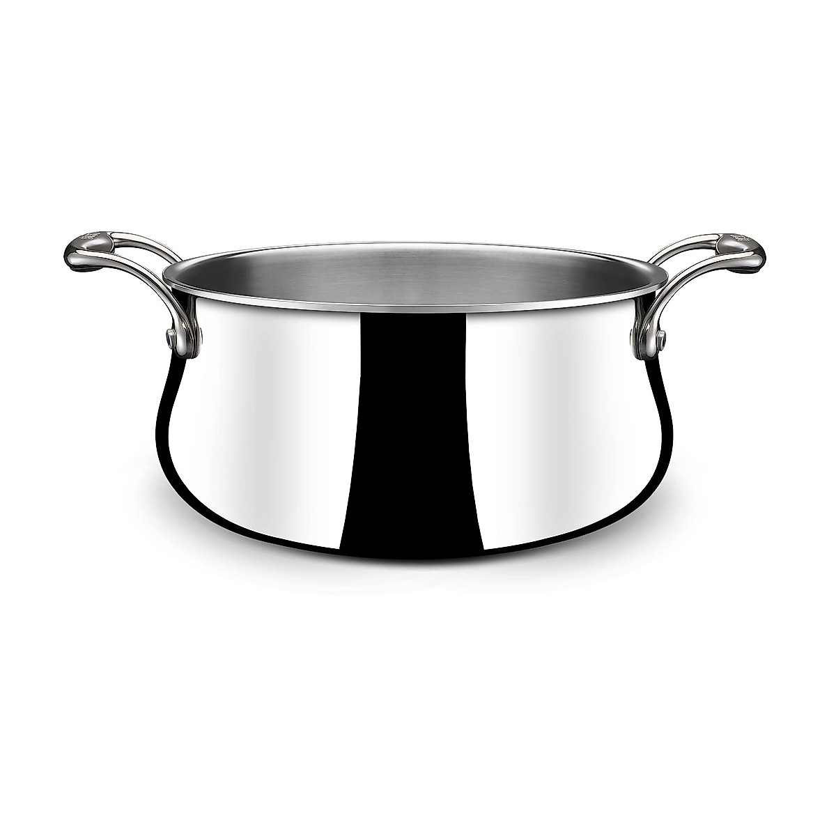 Stahl Triply Stainless Steel Sauce Pot with Lid I Stainless Steel Belly Casserole | Tri Ply Biryani Pot with Induction Base | Artisan 4178, Dia 18 cm, 2.4 L (Serves 3 People)