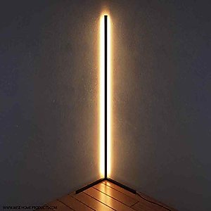 Wise Home Products Minimalist Linear LED Nordic Corner Floor Lamp - Dimmable Corner Light - Warm Bedroom Lamp