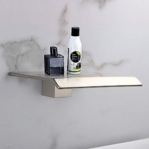 AZOS Wall Mount Tub Spout Waterfall Tub Filler Faucet for Bathroom Multiple Uses, High Flow Bathtub Cascade Waterfall Spout Fixtures Bathroom Bathtub Faucets, Brushed Nickel