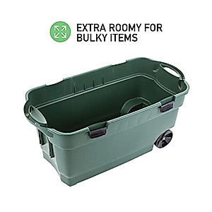 Rubbermaid ECOSense Wheeled Storage Totes, 40 Gal Pack of 2, Durable and Reusable Bins with Latching Lids for Garage or Home Organization, Made From Recycled Materials