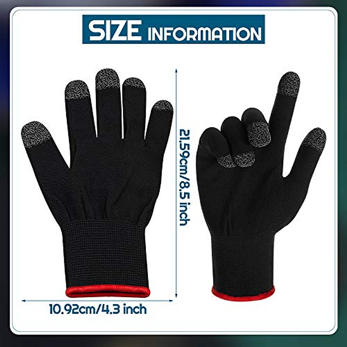 4 Pairs Game Gloves for Gaming Mobile Game Controllers Finger Gloves Set, Anti-Sweat Breathable Touch Finger Gloves Silver Fiber Material for Phone Games PUBG