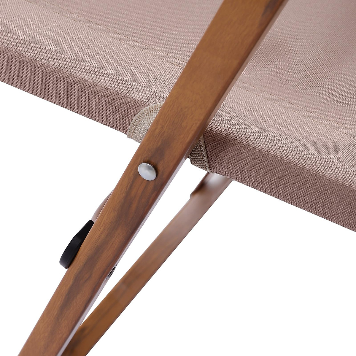 Goudergo Folding Camping Chair,Ultralight Aluminum Outdoor Beach Chair with Solid Wood Armrest,Portable Collapsible Fishing Chair for Outdoor & Indoor Hiking Lawn Picnic (Khaki)