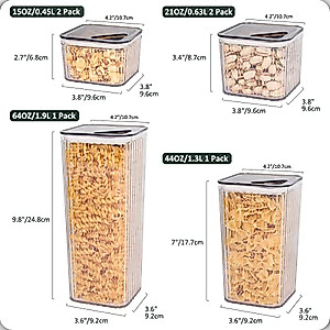 Annaklin Airtight Food Storage Containers for Pantry 6 Pack, Kitchen Storage Containers with Lids Airtight Stackable, Insect Proof, Pantry Organization and Storage Containers, Clear Canister Set