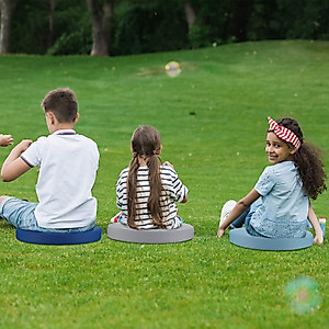 15 Inch Kids Floor Cushions with Handle Waterproof Circle Round Foam Cushion 2'' Thick Flexible Alternative Seating for Students Classroom Daycare Home Preschool Kindergarten (Pastel Color, 6 Pcs)
