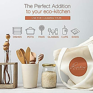 Natural Kitchen Cleaning Brush Set. Eco-Friendly Wooden Brush Set for Cleaning Kitchen Dishes, pots & Pans. Wooden Dish Brush, Pot Brush & Bottle Cleaner. Made of Beech Wood & Natural bristles