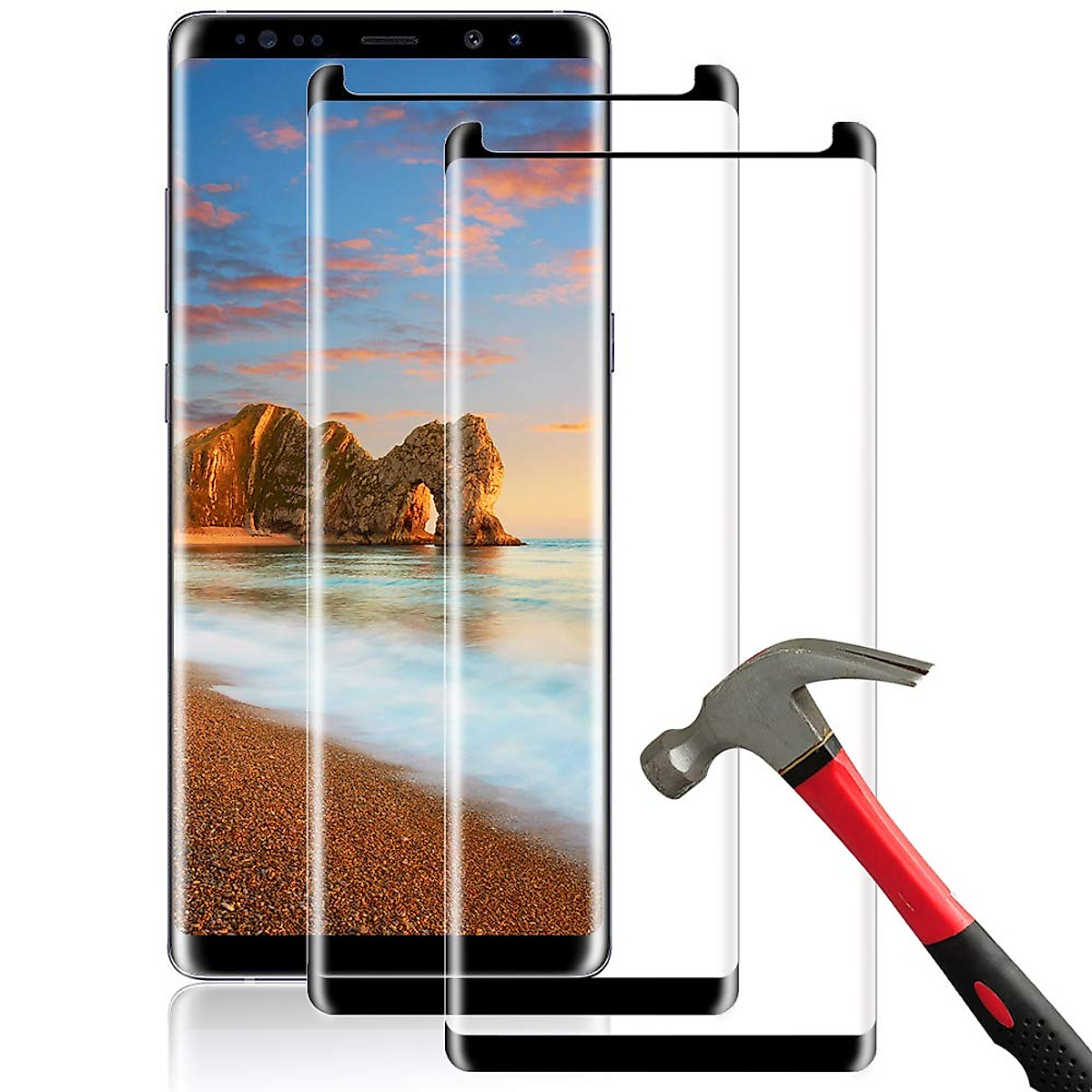 【2-PACK】Coolpow Designed for Samsung Galaxy Note 9 Screen Protector, Case Friendly, Anti-Bubble, 3D Curved, Full Coverage, 9H Hardness, HD Clear, Note 9 Screen Protector Tempered Glass Cell phone Film