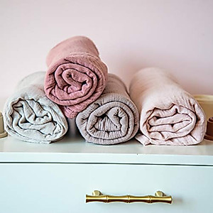 Ely's & Co. Cotton Muslin Swaddle Blanket 2-Pack for Baby Girl — 100% Cotton Muslin Extra-Large Swaddle Blankets (47” x 47”) Cranberry & Rosewater Pink