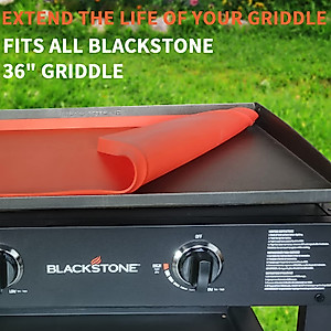 BSARTE 36 Inch Silicone Griddle Mat Cover for Blackstone 36 Inch Griddle - Heavy Duty Food Grade Thicker Silicone Matt Griddle Accessories- Outdoor Grill Cooking Surface Protective Cover, Orange