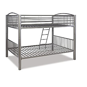 Powell Heavy Metal Bunk Bed, Full Over Full, Pewter