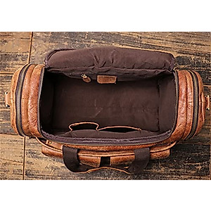 LHLLHL Retro Frosted Leather Hand Luggage Bag Leather Men's Shoulder Messenger Bag for Short Trips Travel Bags (Color : White-Patch Five-Pointed star4)