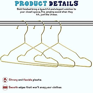 Wire Hangers Children's Hangers Strong Metal Children Clothes Hangers for Closet Space Saving Hanger for Hanging Coats Pants Clothes, 12 x 6.5 Inch（Gold, 36 Pcs）
