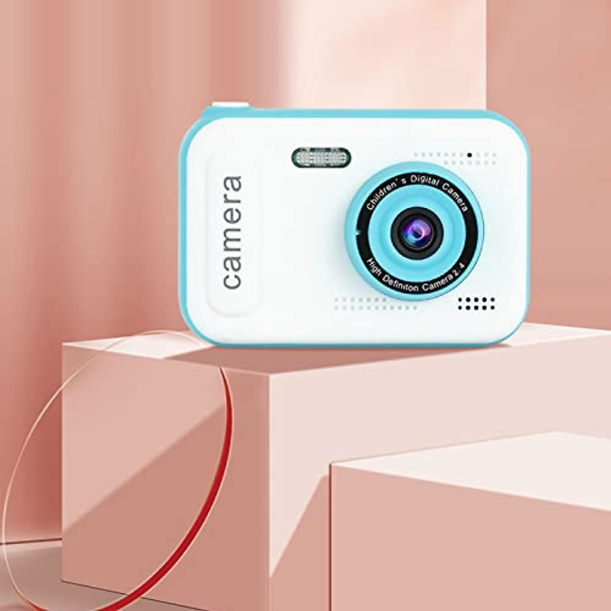 Children's Digital Camera 3-10 Years Old, 2.4 Inch 1080P Toddler Camera Portable Handheld Reversible Children's Digital 32GB Memory Camera Take Photos and Videos Listen to Music