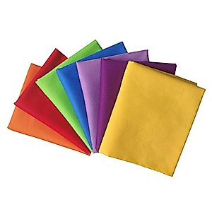 Gnognauq 7pcs 18" x 22" Rainbow Printed Plain Pure Cotton Fabric Pre-Cut Patchwork Fabric Bundles Sewing Square for DIY Sewing Quilting Handmade Scrapbooking