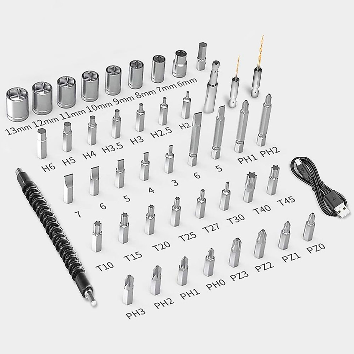 RealWork Electric Screwdriver, 4V Cordless screwdriver with rechargeable 1500mah Li-ion Battery, Includes screwdriver bit, sockets, Flex Shaft. LED Working light, Hard Plastic Carry Case