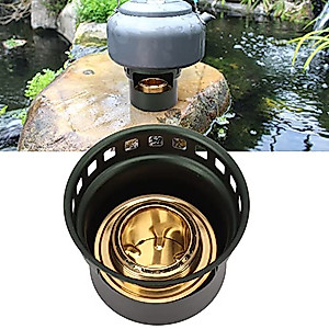 Alcohol Stove, Portable Aluminium Alloy Spirit Burner Easy to Hollow Bracket Sealing Ring with Storage Bag for Teapots(Blackish Green)
