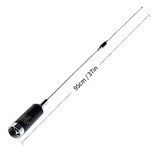 UAYESOK Dual Band NMO Antenna SDN5B 37.5inch, 100W Wide Band Mobile Antenna VHF/UHF Loading Coil Stainless Steel Whip W/TCJ-N2 NMO Trunk Lip Mount