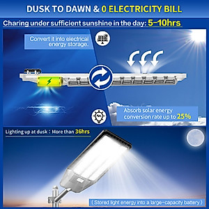 CEDIO Solar Street Lights Outdoor - Solar Parking Lot Lights and 16FT Street Light Pole, Solar Street Light with Pole