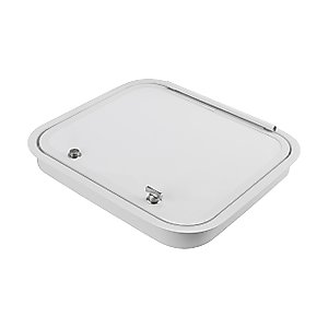 Leisure Coachworks RV Baggage Door 18" Wide X 16" High with Rounded Corners and Thumblocks for RV's- Compartment Access Storage Doors with Top Hinge- Camper Trailer Motor Home- White