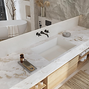 CRE8TIVE Beige Cloudy Marble Contact Paper for Countertops Cabinets Waterproof 12"x80" Matte Cream White Marble Peel and Stick Wallpaper Removable Self Adhesive Marble Vinyl Wrap for Kitchen Bathroom