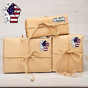 Wailozco 1.5'' America Flag Thank You Stickers,Thank You Stickers,Handmade Stickers,Business Stickers,Envelopes Stickers for Online Retailers,Handmade Goods,Small Business,500 Labels Per Roll