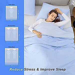 OIGAE Cooling Comforter King Size, Double Sided Cooling Blanket with Q-Max > 0.5 Arc-Chill Cooling Fiber, Lightweight Cooling Summer Comforter Quilt for Hot Sleeper Night Sweats, 90" x 108", Blue