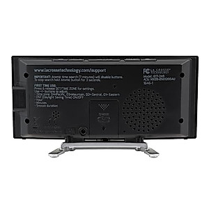 La Crosse Technology Curved Blue LED Atomic Dual Alarm Clock, 1.8 Inch (617-249)