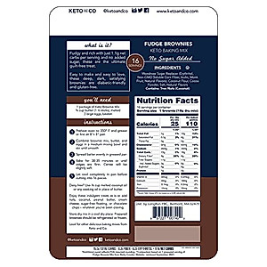 Keto Fudge Brownie Mix by Keto and Co | Just 1.1g Net Carbs Per Serving | Gluten free, Low Carb, Diabetic Friendly, Naturally Sweetened, No Added Sugar, Non-GMO | (16 Servings)