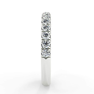 Natural 14k White Gold Diamond Ring for Women Wedding Anniversary Stackable Thin Band 1/2 cttw (Color H-I, Clarity Si2-I1) Luxury Collection. Natural Real Mined Diamonds.