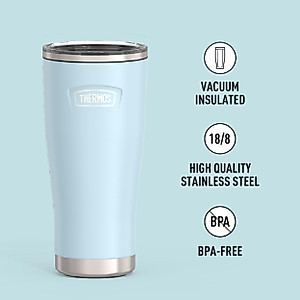 THERMOS ICON SERIES, Stainless Steel Cold Tumbler with Slide Lock, 24 Ounce, Glacier