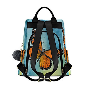 senya Women's Fashion Backpack Purses Handbags Monarch Butterfly Shoulder Bag Travel bag