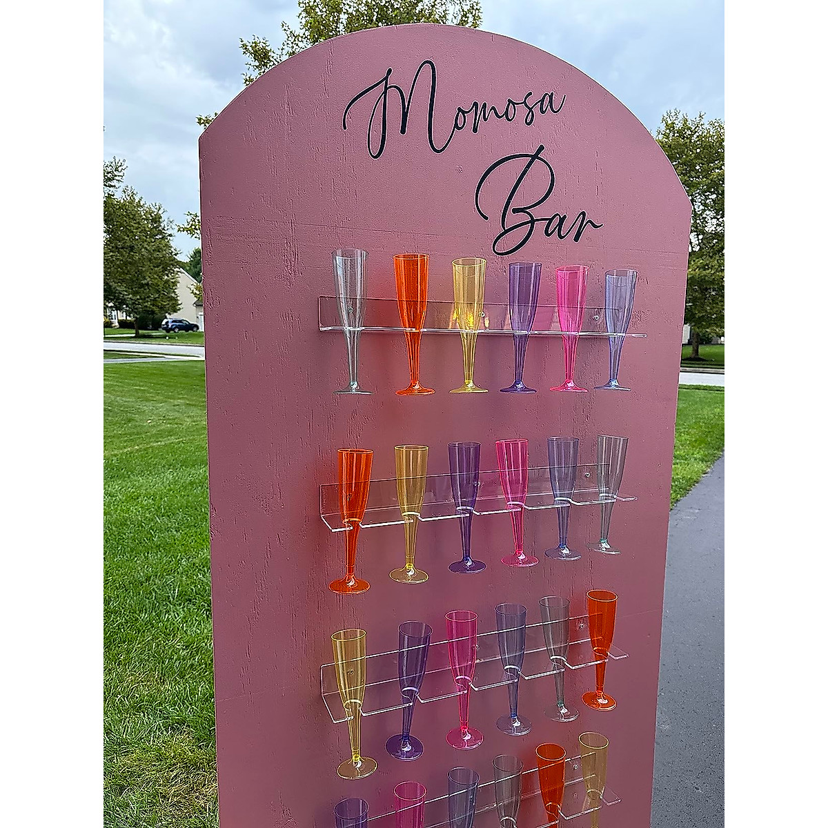 WANLIAN Wine glass holder, wall-mounted acrylic wine glass holder, tableware under the cabinet, wine glass holder and Glasses storage rack, kitchen cabinet storage rack(Transparent 6-hole set of 2)