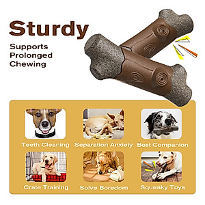 zaabaazina Dog Chew Toy Squeaky Branch Indestructible Dog Toy, Dog Squeaky Toys for Aggressive Chewers Cleaning Teeth Toothbrush Easy to use Perfect for Medium, Large, Extra-Large Dog Breeds