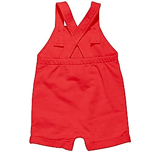 Disney Minnie Mouse Infant Baby Girls French Terry Short Overalls T-Shirt and Headband 3 Piece Outfit Set Red 18 Months