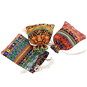 kilofly 12 pc Egyptian Jewelry Bag Aztec Print Drawstring Coin Purse Gift Pouch