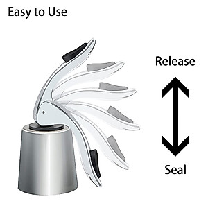 FKYTION Wine Stopper Pack of 3 Stainless Steel Wine Stopper and Has Strong Sealing Bottle Sealer, Keeps Wine Fresh Reusable Wine Saver