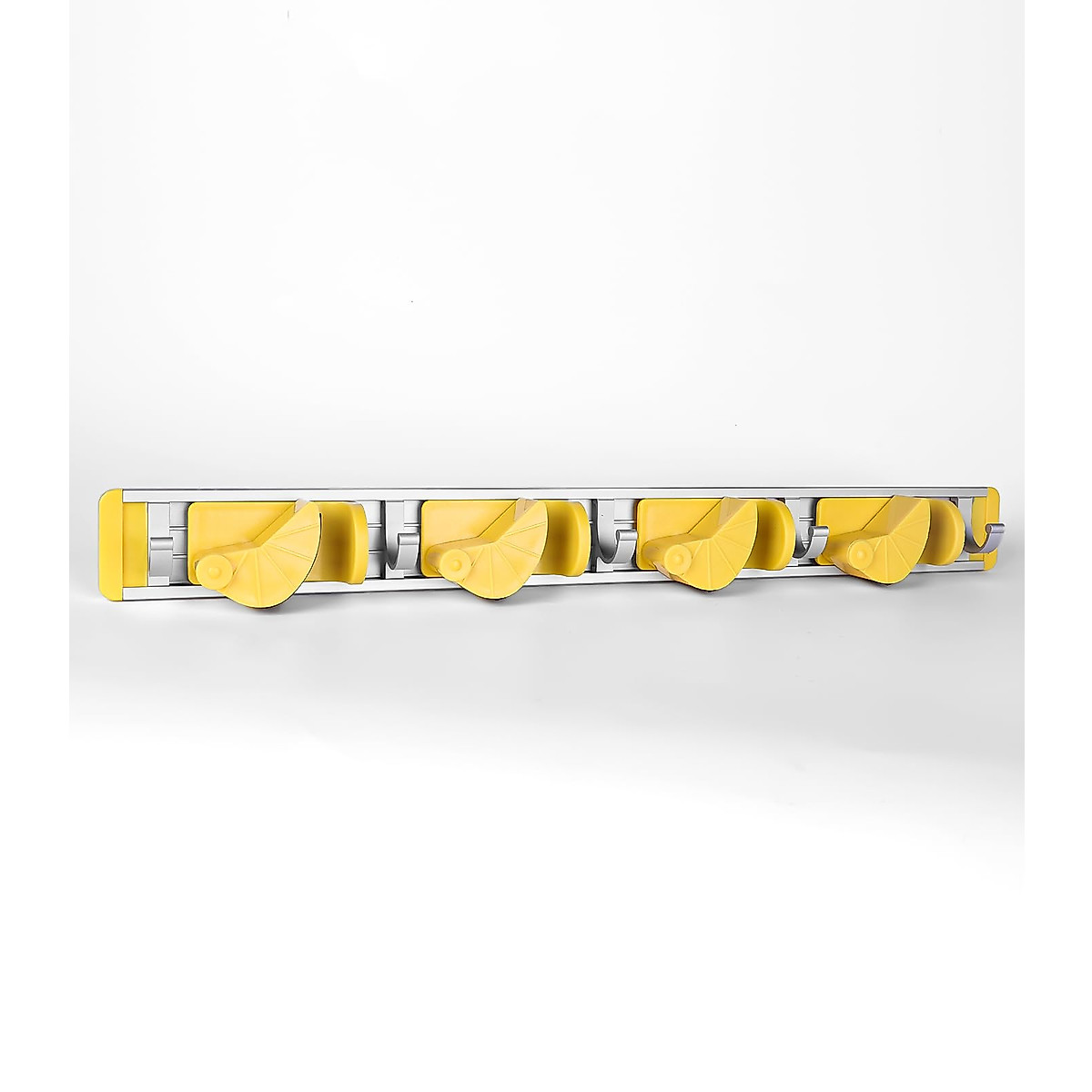 Opow Good Grip Wall-Mounted Mop and Broom Holder Storage Organizer Cleaning Tools Hanger for Kitchen Garden Laundry Room and Garage (4 slots, 5 hooks)