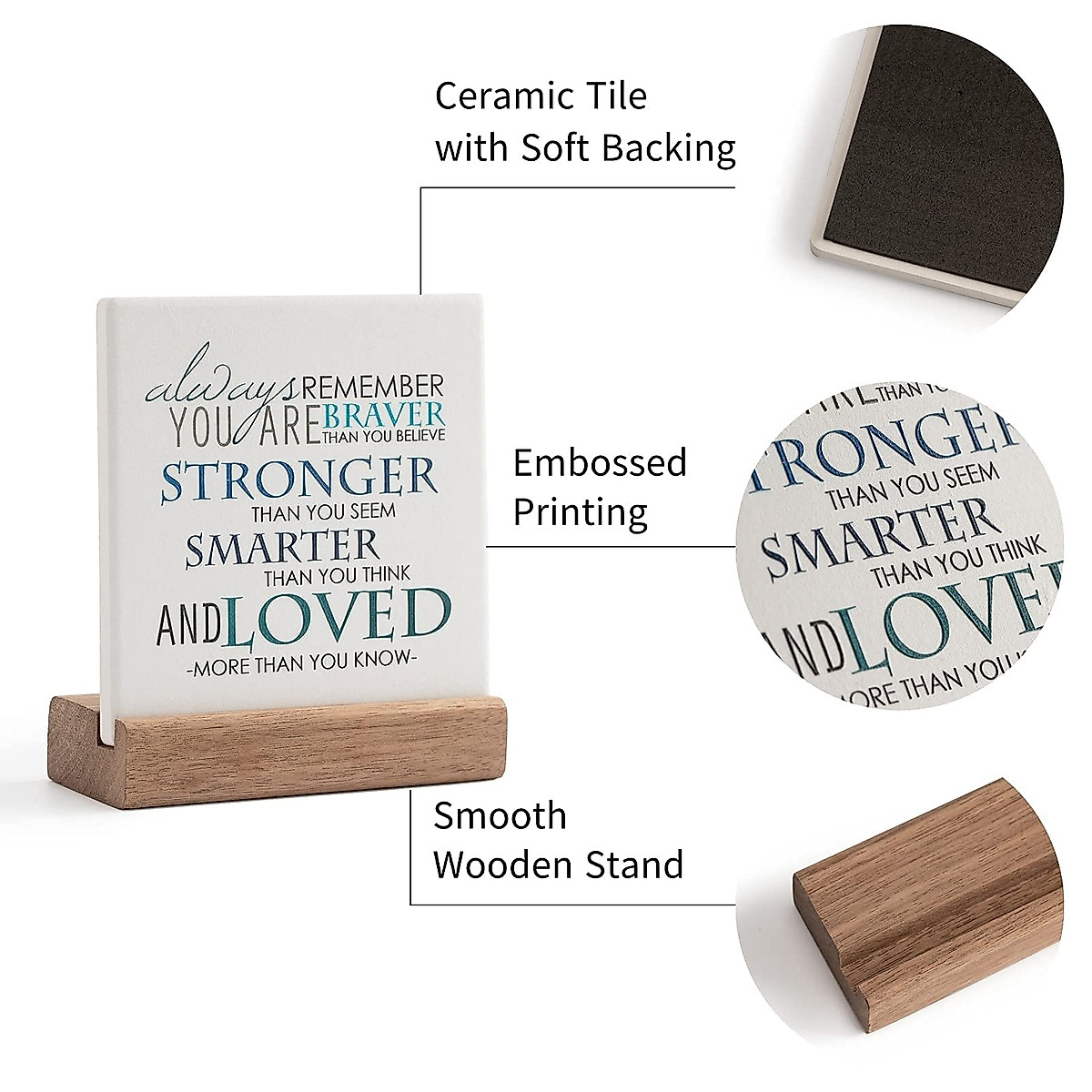 Lukiejac Inspirational Quotes Desk Decor Gifts For Women Best Friend Encouragement Cheer Up Gifts Office Inspiration Positive Plaque With Wooden Stand For Cowoker Motivational Sign For Birthday (Blue)